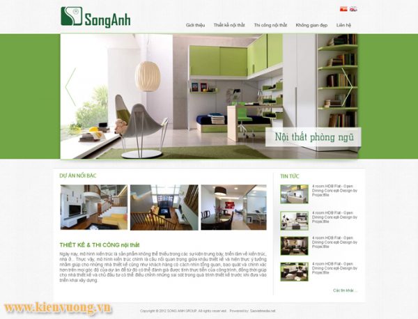Thiết kế website trang trí nội thất sang trọng chuyên nghiệp